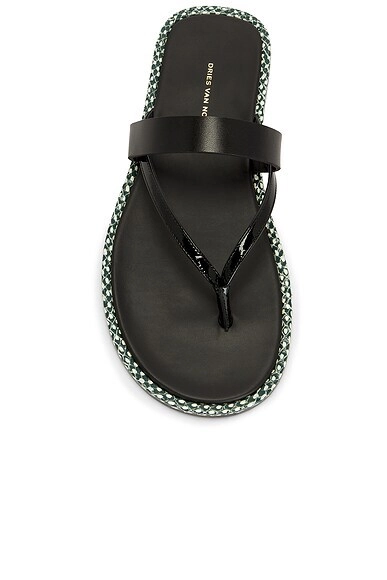 Dries Van Noten Leather Thong Sandals - Black