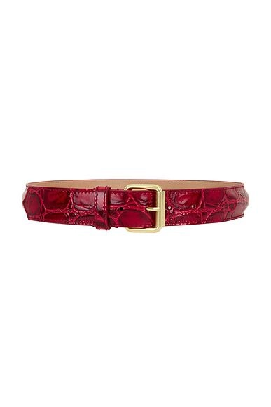 Dries Van Noten Printed Croc Belt - Red