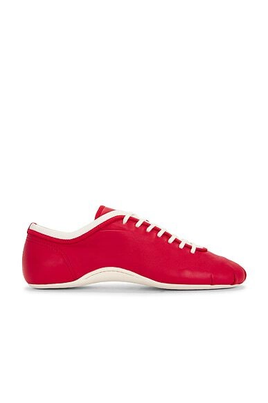 Dries Van Noten Calf Leather Lace-up Ballet Sneakers - Red