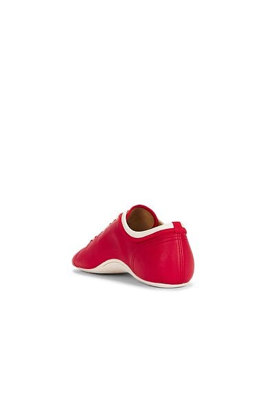 Dries Van Noten Calf Leather Lace-up Ballet Sneakers - Red