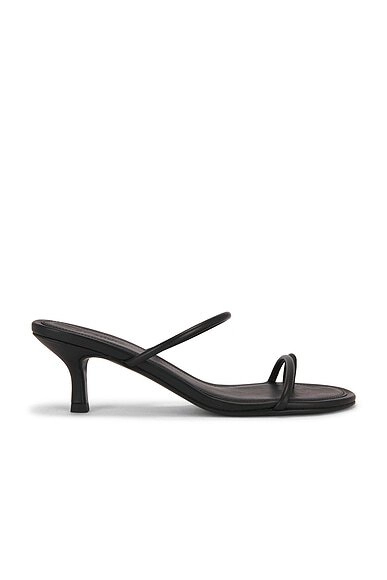 ST. AGNI Minimal Strap Heeled Sandal - Black