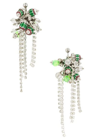 Dries Van Noten Dangle Earrings - Green