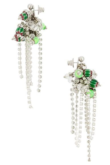 Dries Van Noten Embellished Dangle Earrings - Green