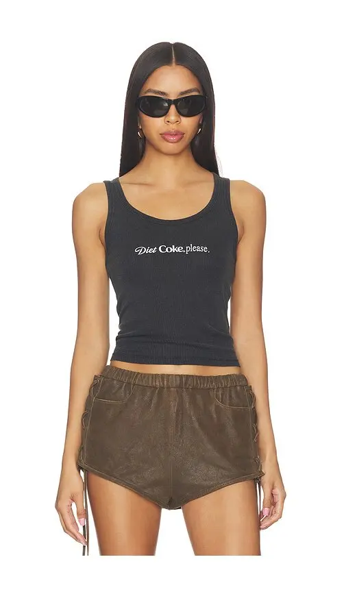 THE LAUNDRY ROOM Diet Coke Please Rib Tank - Black