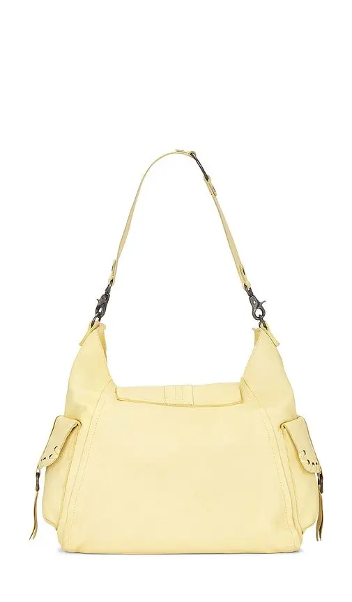 Free People Leigh Distressed Hobo Bag - Lemon