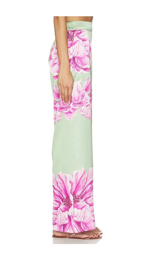 Misa Izzie Wide Leg Printed Satin Trousers