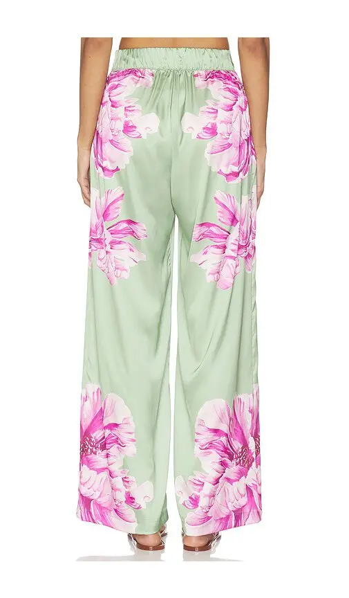 Misa Izzie Wide Leg Printed Satin Trousers