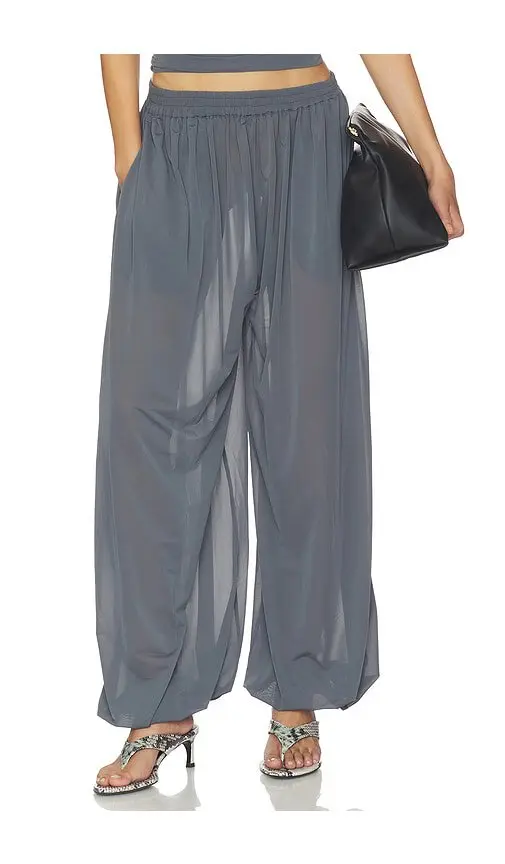 Ronny Kobo Balloon Leg Chiffon Trousers - Charcoal