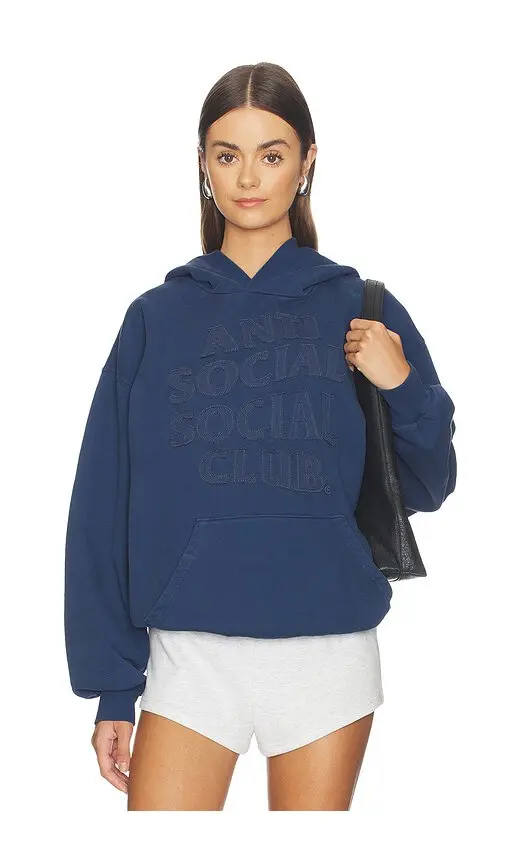 ANTI SOCIAL SOCIAL CLUB Toned Down Applique Hoodie - Navy