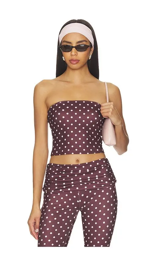 TIGER MIST Polka Dot Tube Top - Chocolate