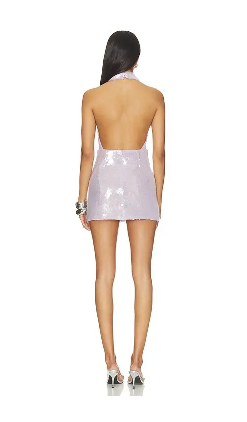 Retrofete Avenya Sequin Halterneck Mini Dress - Purple