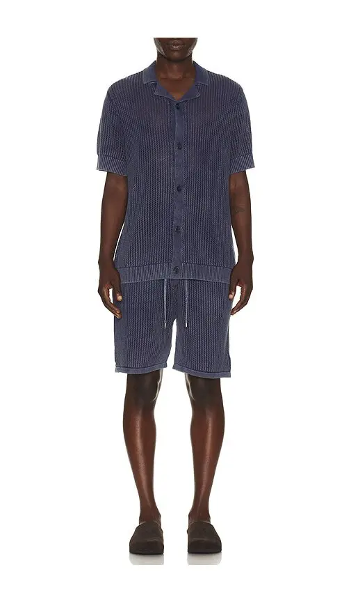 Central Park West Henry Snow Wash Camp Shirt In . Also