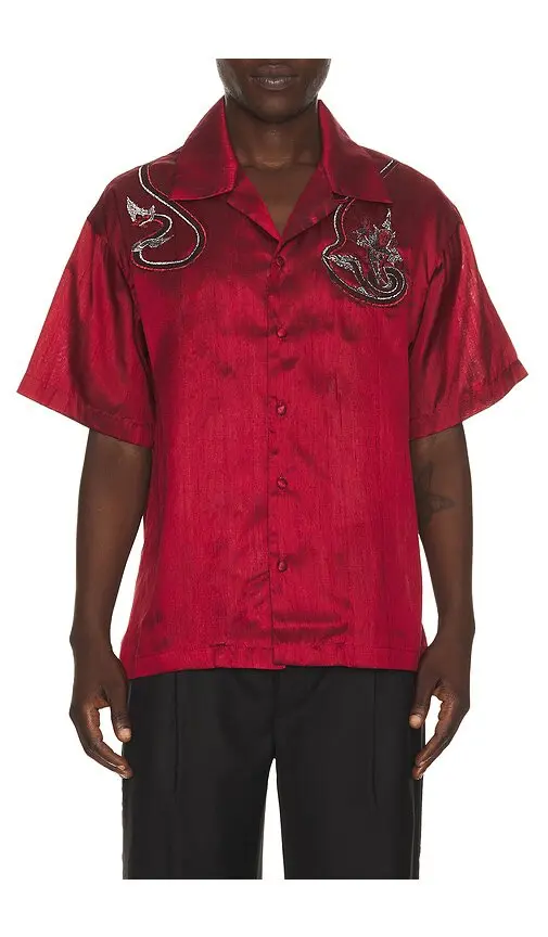 SANEA Naka Silk Shirt In . Also - Red