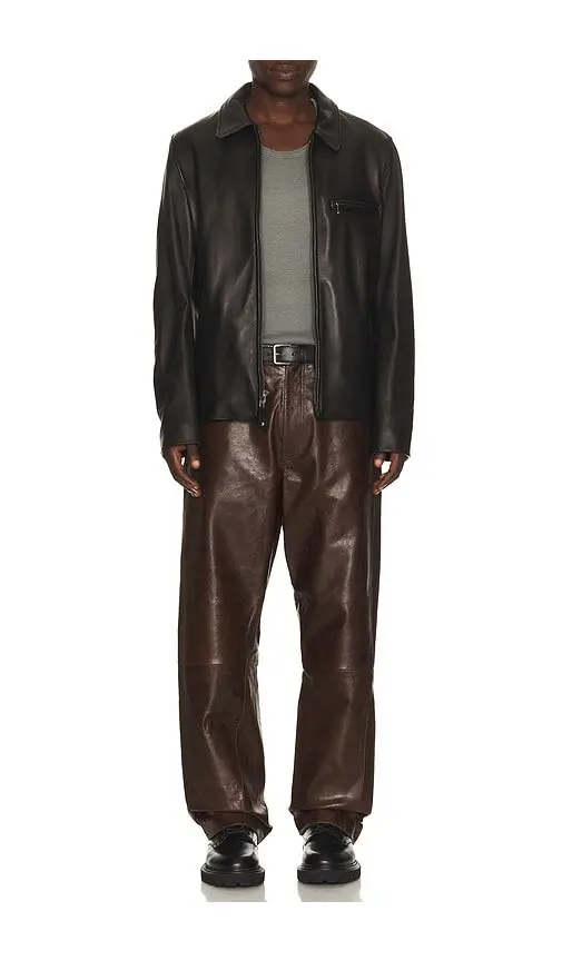 SUNFLOWER Wide Twist Leather Trousers