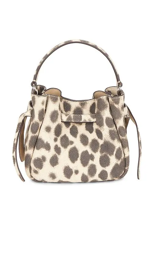 Tory Burch Romy Printed Suede Mini Bucket Bag - Cream