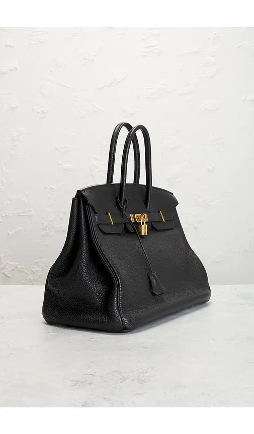 FWRD RENEW Hermes Togo Birkin 35 Retourne Handbag - Black