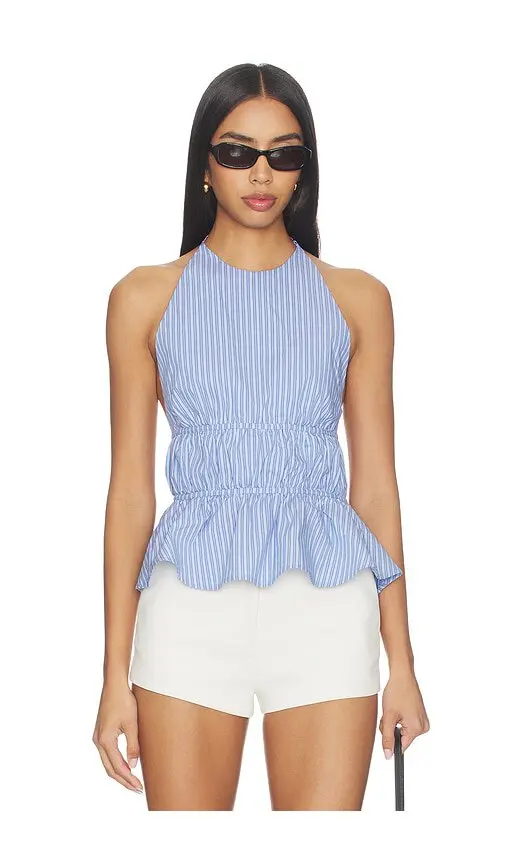 MORE TO COME Drisana Halter Top - Blue
