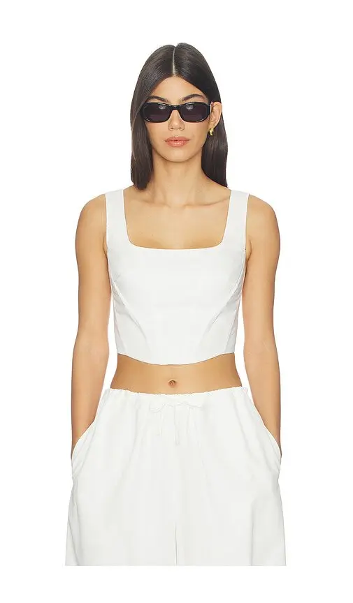 Simkhai Clio Cotton Bustier Top - White
