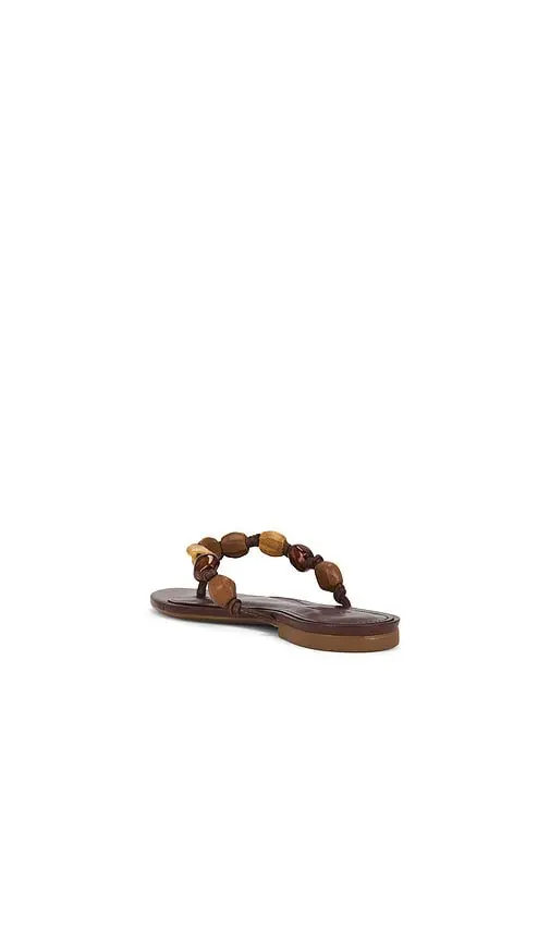 Schutz Sapphire Embellished Leather Sandals - Brown