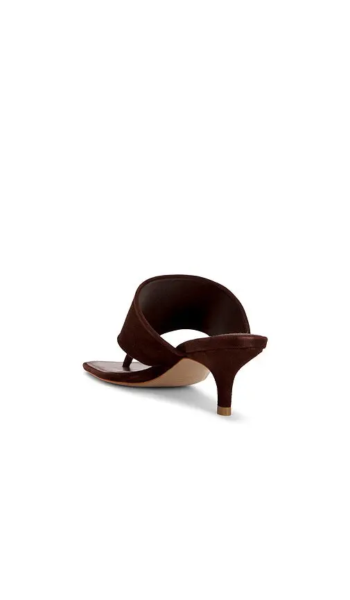 Schutz Sage Mid Stiletto Sandal In Suede - Brown