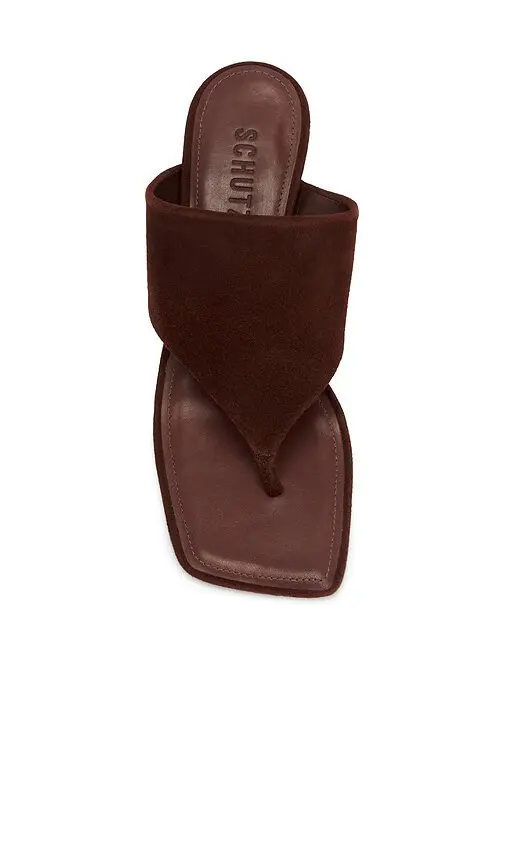 Schutz Sage Mid Stiletto Sandal In Suede - Brown