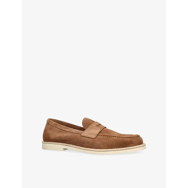 Brunello Cucinelli Suede Penny Strap Loafers