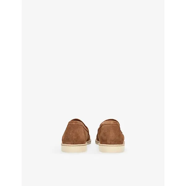 Brunello Cucinelli Suede Penny Strap Loafers