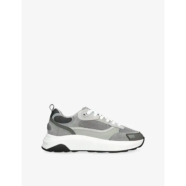 ARNE Flow Runner Leather, Suede And Mesh Trainers - Grey Mixed