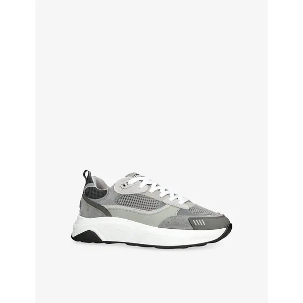 ARNE Flow Runner Leather, Suede And Mesh Trainers - Grey Mixed