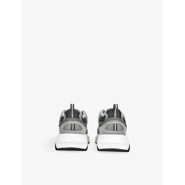 ARNE Flow Runner Leather, Suede And Mesh Trainers - Grey Mixed
