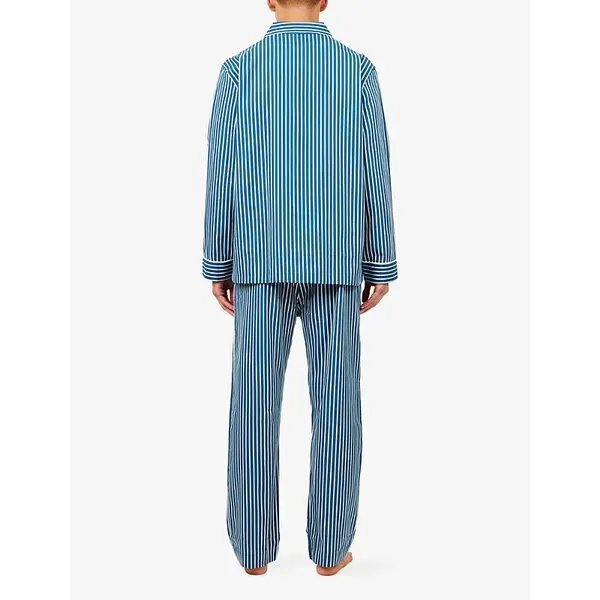 Derek Rose Royal Stripe Cotton Pyjama Set