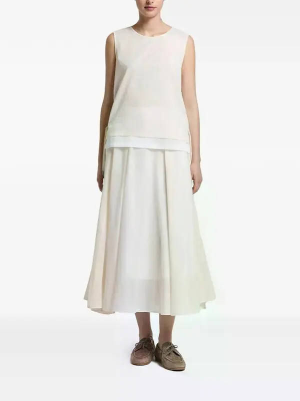 Peserico Sleeveless Layered Hem Top With Side Drawstring