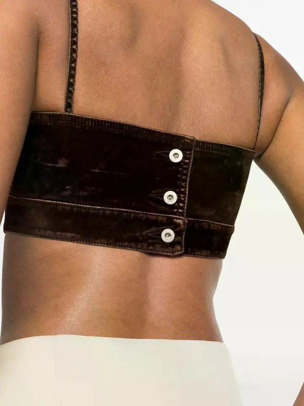 Loewe Cropped Velour V-neck Top