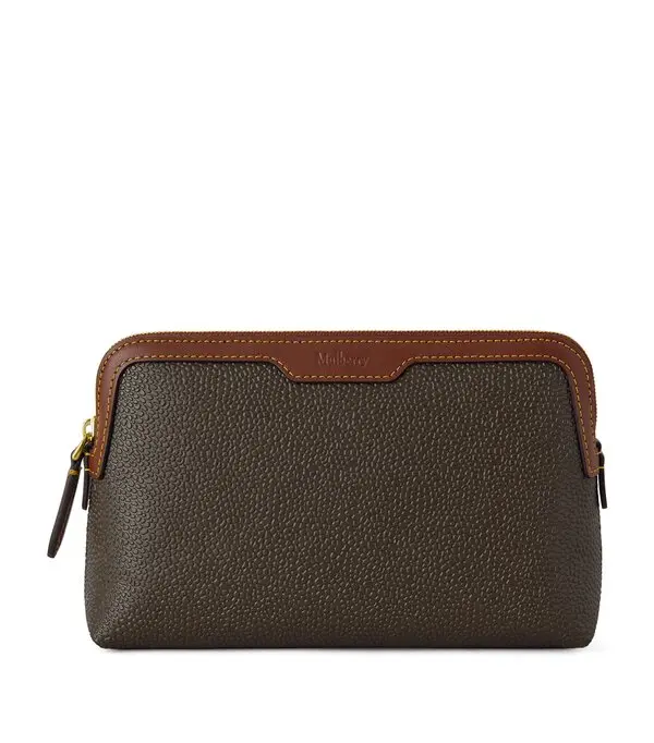 Mulberry Small Scotch Grain Cosmetic Pouch - Green
