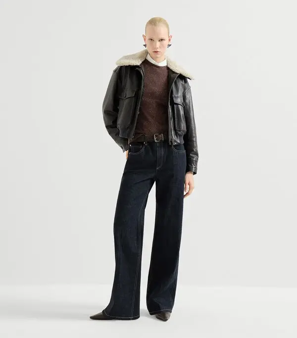 Brunello Cucinelli Cashmere Sparkling Ribbed Sweater - Brown