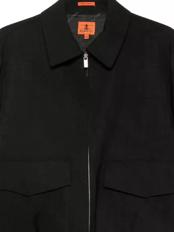 Barena Venezia Magan Zip-up Flap-pocket Jacket - Black