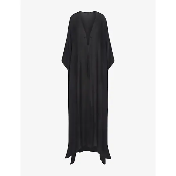 SKIMS Swim Cover-ups Sheer Long Kaftan - Obsidian