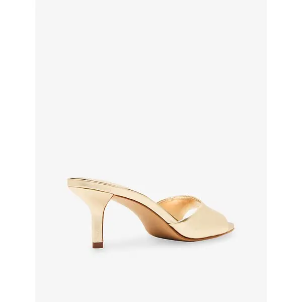 Steve Madden Kendrix Metallic Leather Heeled Mules - Gold