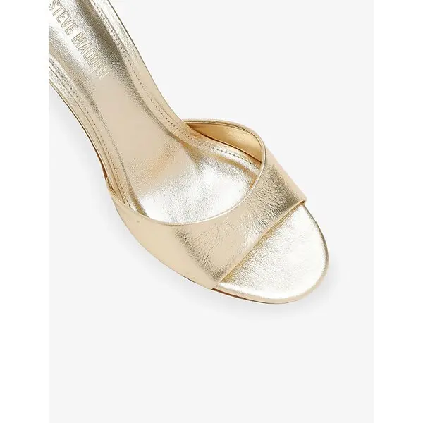 Steve Madden Kendrix Metallic Leather Heeled Mules - Gold