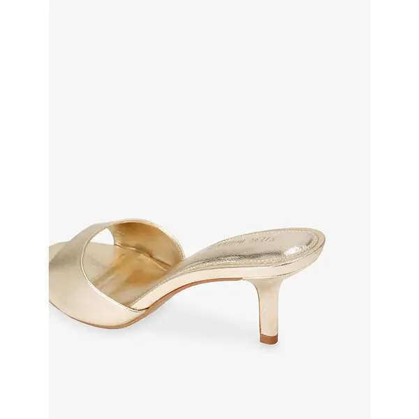 Steve Madden Kendrix Metallic Leather Heeled Mules - Gold