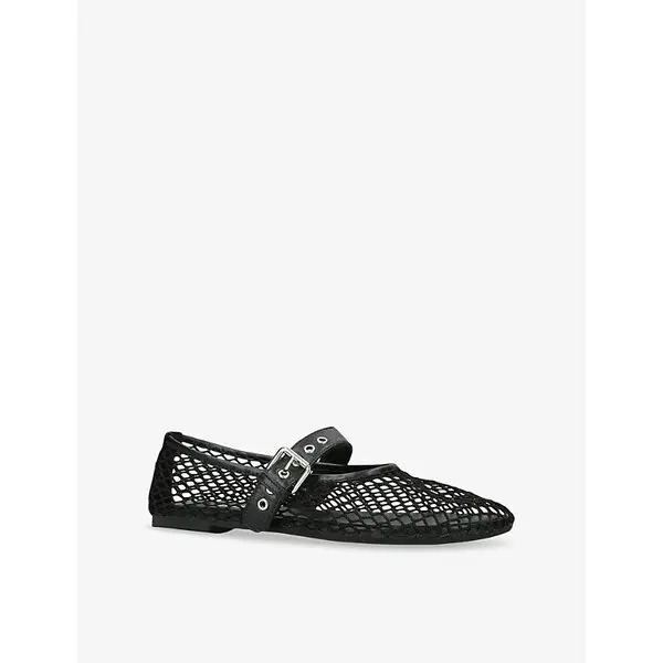 Senso Carina Woven Ballet Flats With Mary Jane Strap - Black