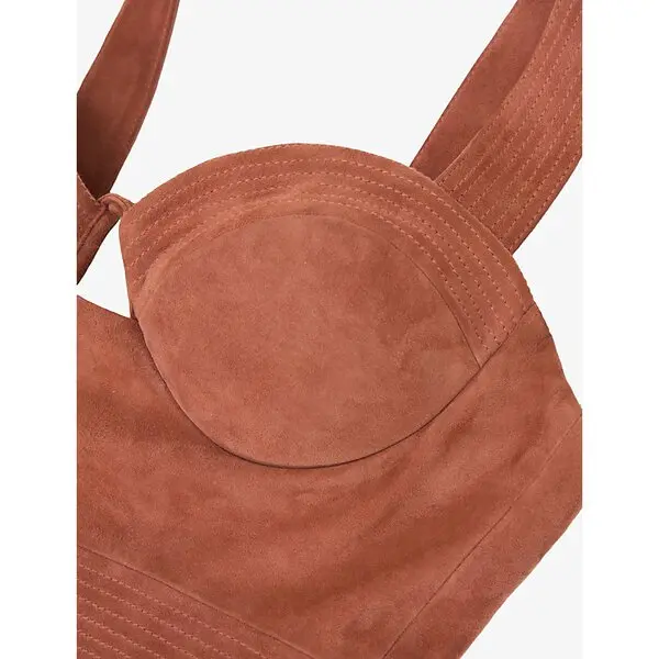 REISS X Atelier Farley Suede Bustier Top