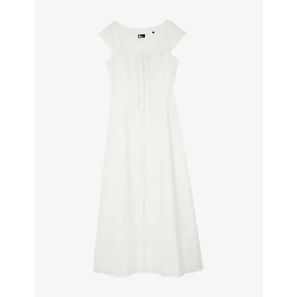 The Kooples Cotton Lace Maxi Dress - Ecru