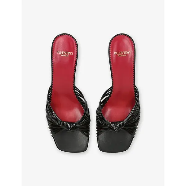 Valentino Garavani Knot Detail Leather Mules