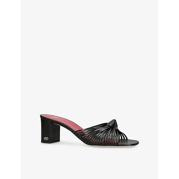 Valentino Garavani Knot Detail Leather Mules