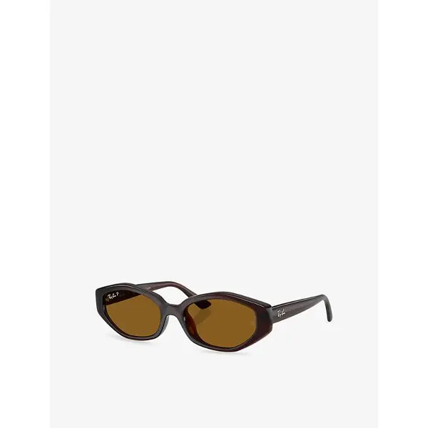 Ray-ban Rb4473d Irregular Frame Injected Sunglasses - Brown