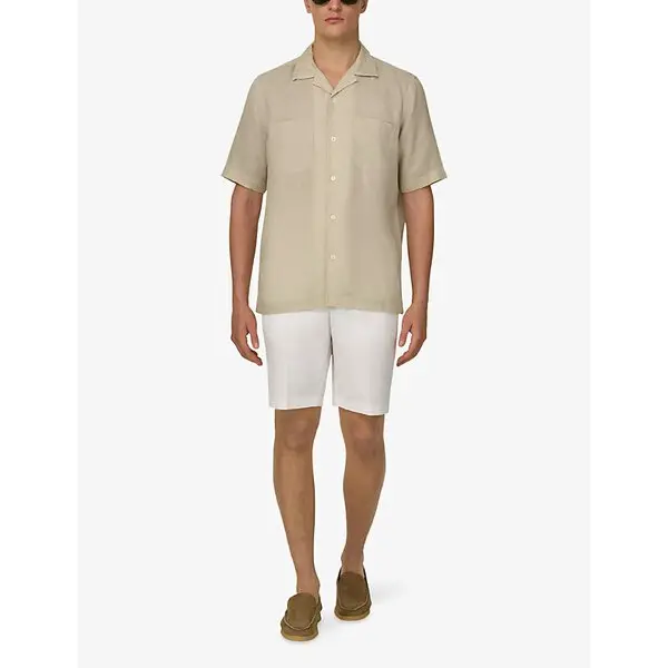 Boggi Milano Camp-collar Regular-fit Linen Shirt