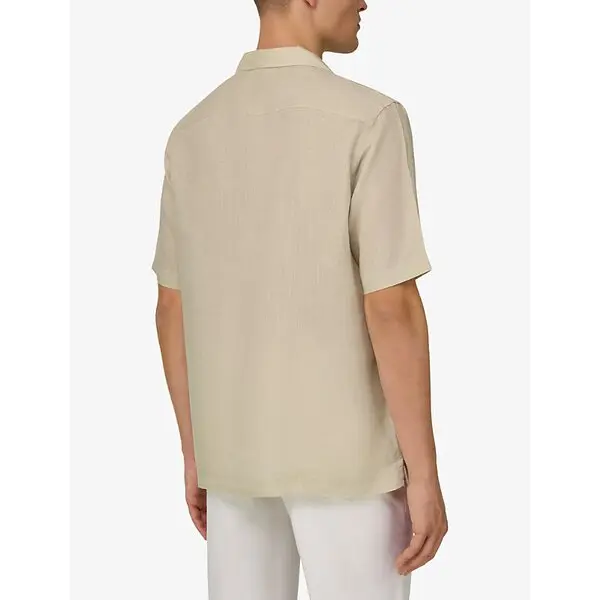 Boggi Milano Camp-collar Regular-fit Linen Shirt