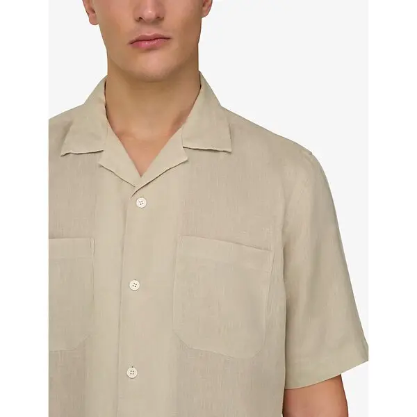 Boggi Milano Camp-collar Regular-fit Linen Shirt