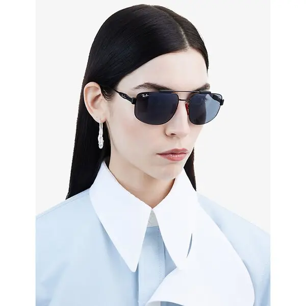 Ray-ban Square Frame Metal Sunglasses - Black